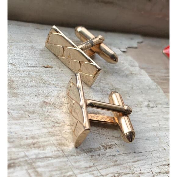 Jewelry | Vintage Swank Gold Tone Rectangle Cufflinks Geometric ...